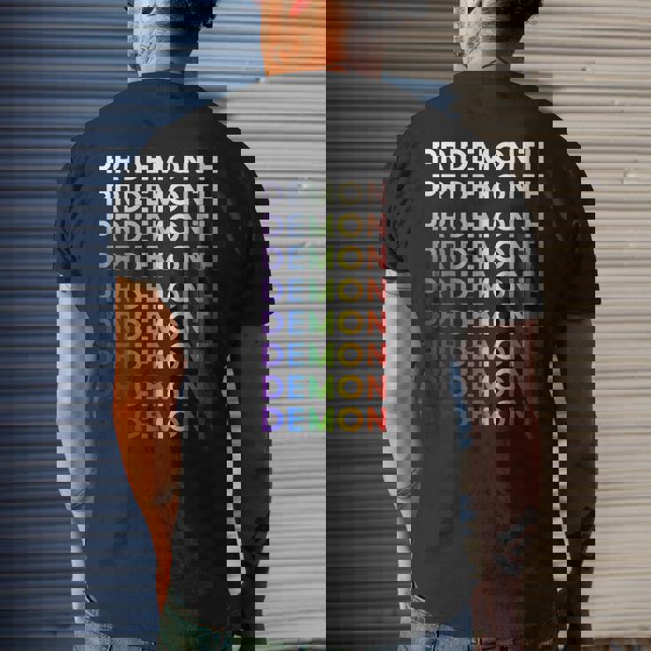 Pride Month Demon Pridemonth Demon Mens Back Print T-shirt | Mazezy