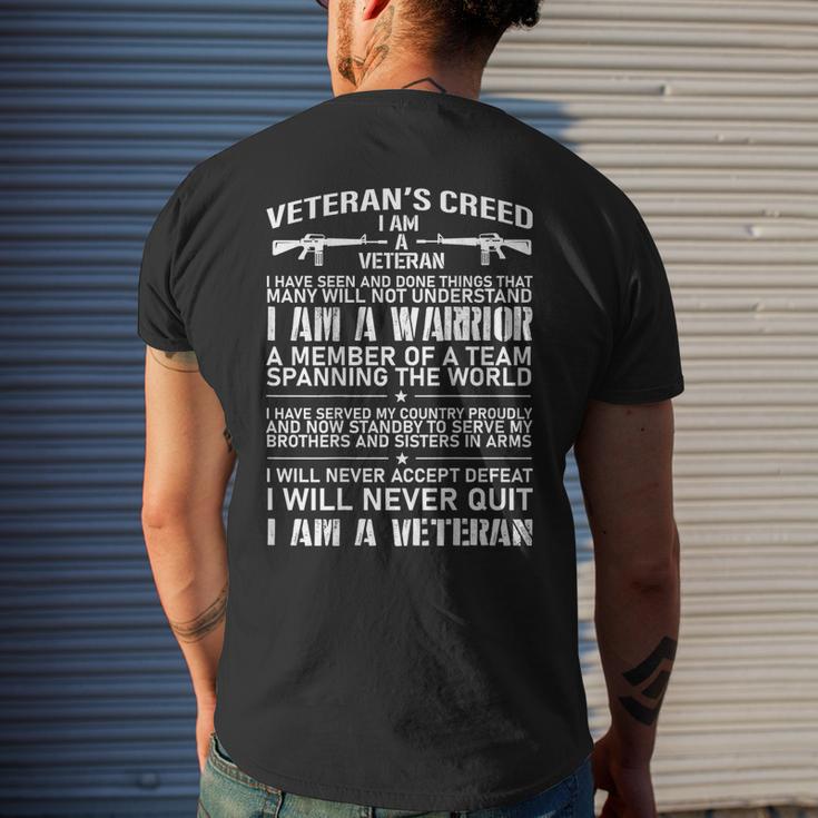 Print On Back Veterans Creed Im A Veteran Patriot War Mens Back Print T ...