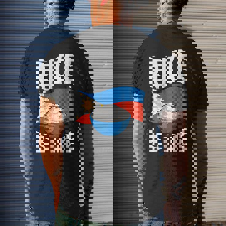 Rice Is Life Philippine Flag Rice Lover Mens Back Print T-shirt - Seseable