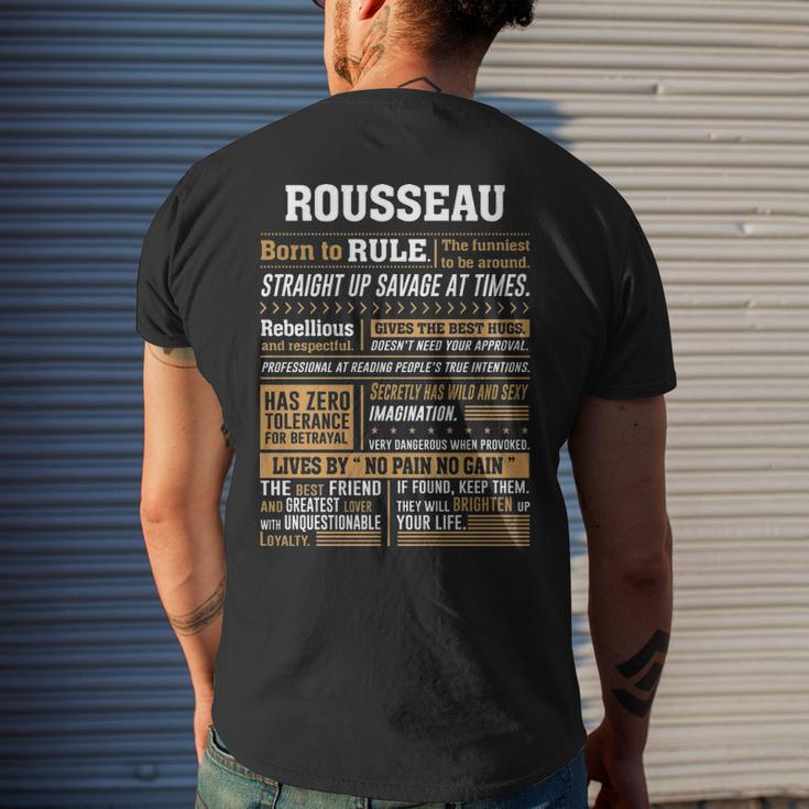 Rousseau Name Gift Rousseau Born To Rule Mens Back Print T-shirt - Seseable