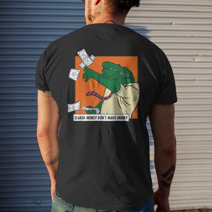 Scared Money Don't Make Money Retro Gator Comic Men's T-shirt Back ...