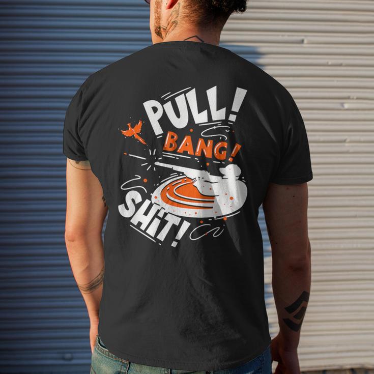 Skeet Shooting Trap Shooter Clay Disc Dad Men's T-shirt Back Print | Mazezy