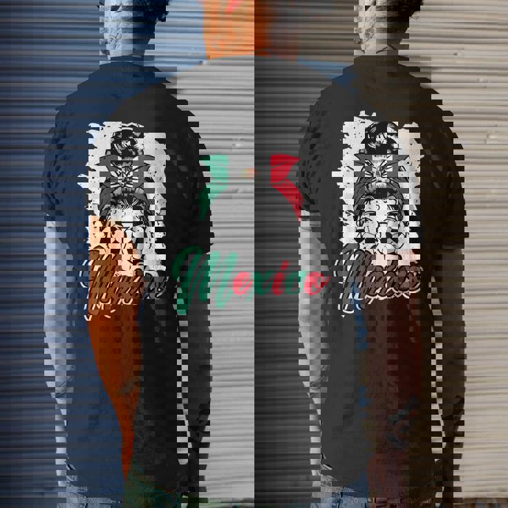 Soccer Mexico Messy Bun Mexican Flag Football Girls Women Mexican Flag Funny Gifts Mens Back ...