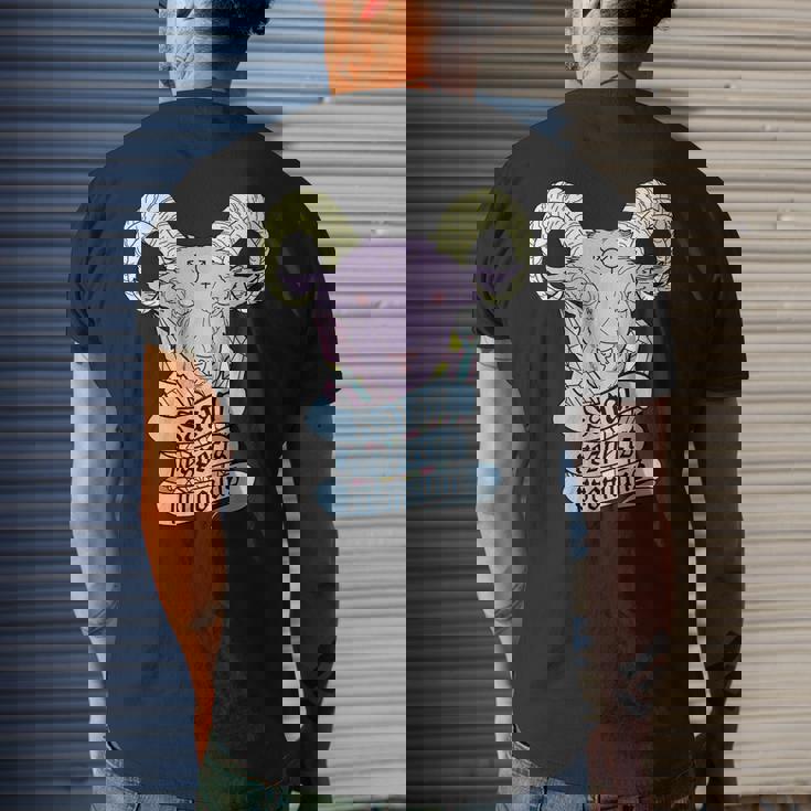 Target Satan Respects Pronouns Mens Back Print T-shirt | Mazezy