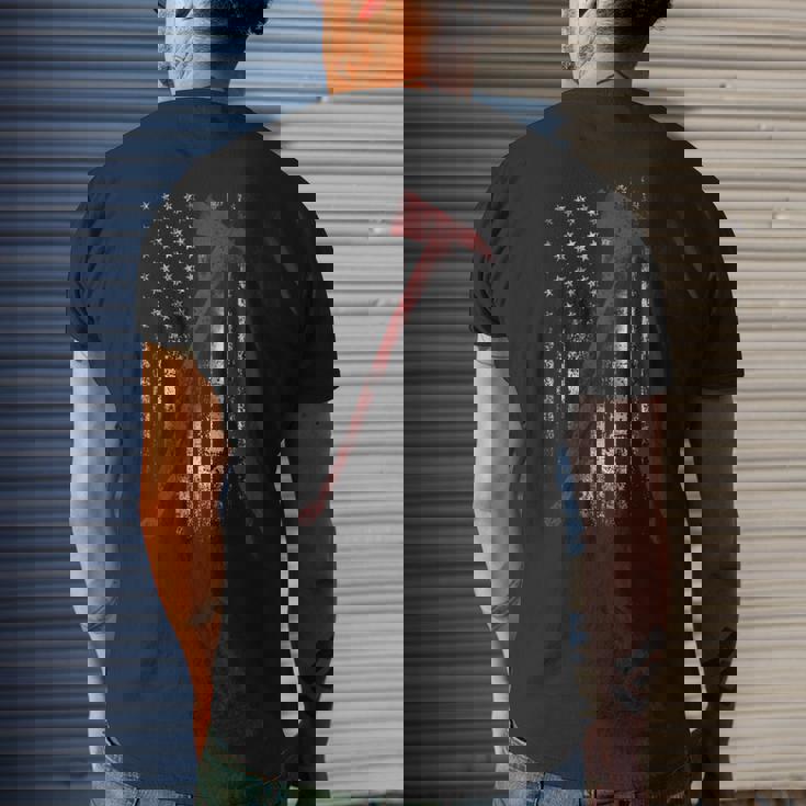 Thin Red Line Firefighter Axe Mens Back Print T-shirt | Mazezy