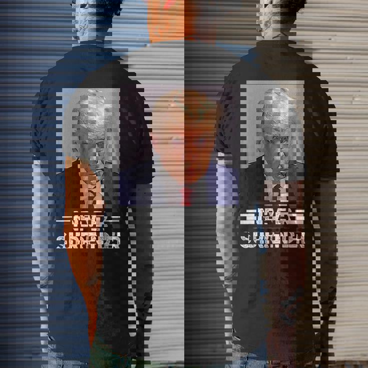 Trump Shot Never Surrender Trump Vote 2024 Men's T-shirt Back Print ...