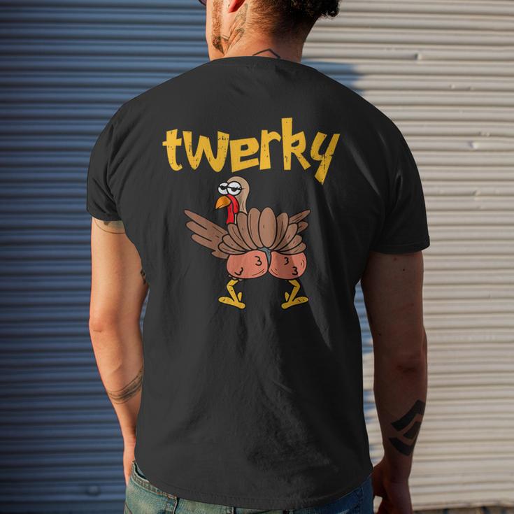 Twerky Turkey Butt Thanksgiving Twerk Dance Pun Men's T-shirt Back ...