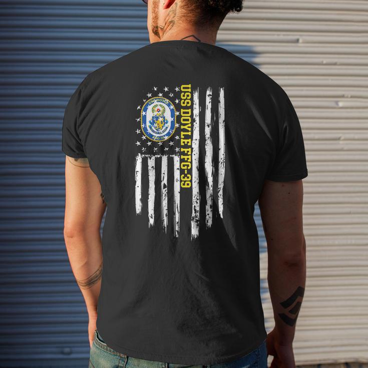 Uss Doyle Ffg39 American Flag Men's Back Print T-shirt | Mazezy