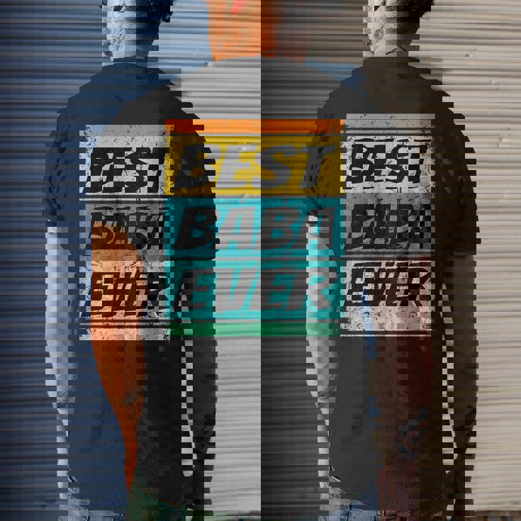 Vintage Best Baba Ever Fathers Day Baba Mens Back Print T-shirt | Mazezy