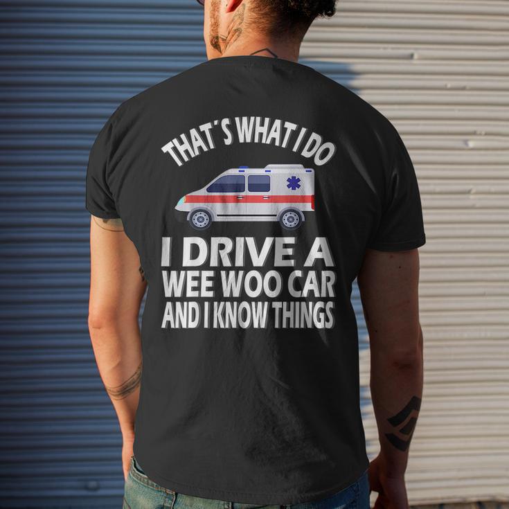 Wee Woo Car Funny Paramedic Mens Back Print T-shirt | Mazezy