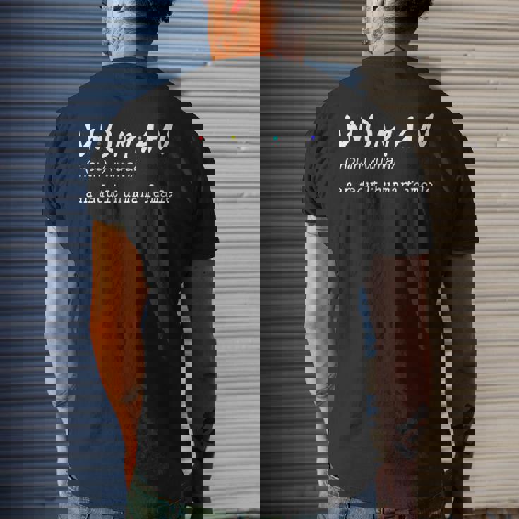 Woman Definition Noun An Adult Human Female For Girl Men's Back Print T ...