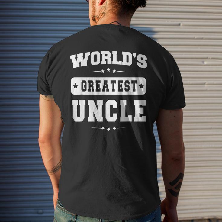 Worlds Greatest Uncle Fathers Day Gift Grandpa Men Mens Back Print T ...