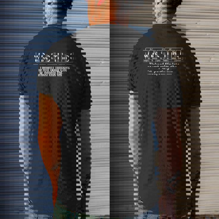 Wrestling Definition Wrestler Periodic Elements Men's T-shirt Back ...