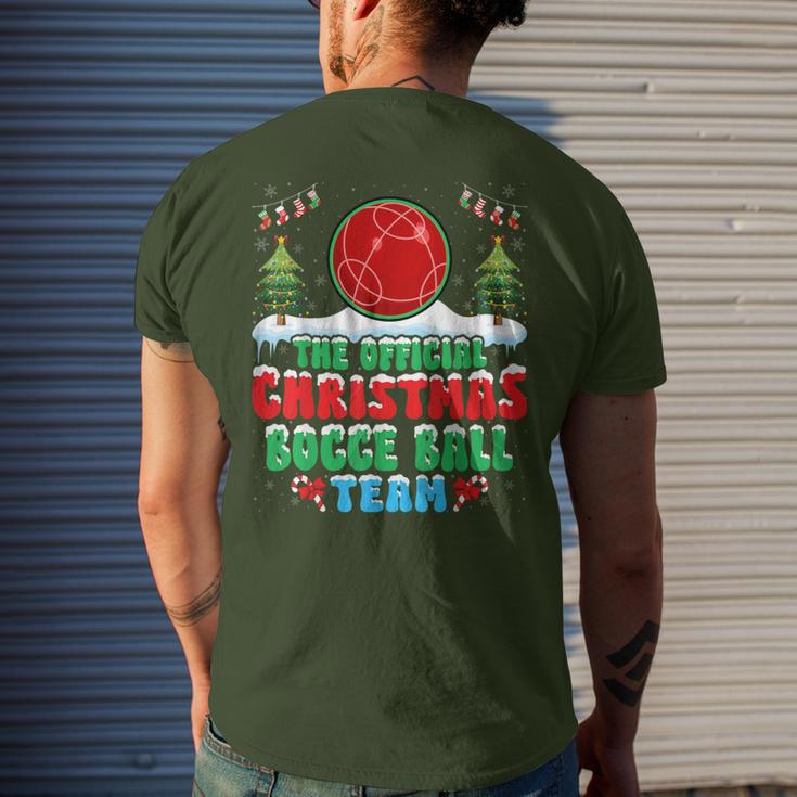 Snow Christmas Bocce Ball Team Bocce Ball Lover Xmas Men's T-shirt Back ...