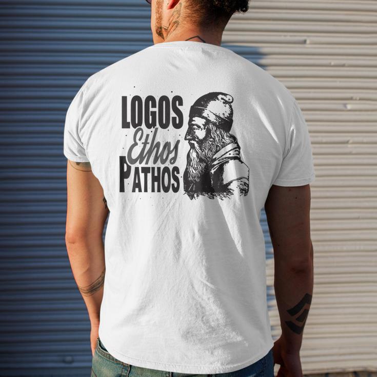 Aristotle Logos Ethos Pathos Greek Philosophy Speech Men's T-shirt Back ...