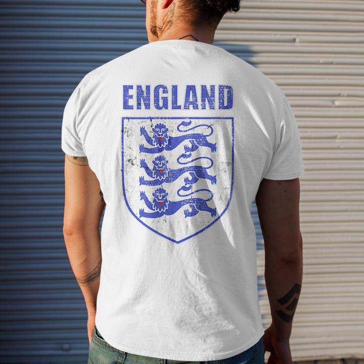 England Three Heraldic Lions Crest Escutcheon Flag Retro Men's Back ...