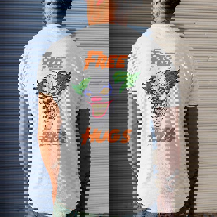 Sad Scary Clown Face Free Hugs Halloween Joke Mens Back Print T-shirt ...