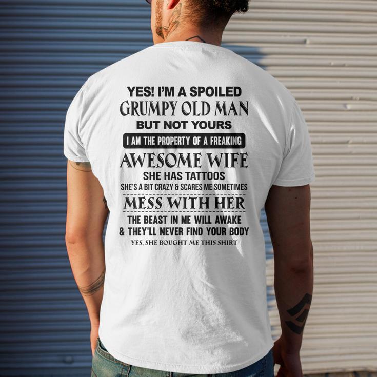 I Am A Spoiled Grumpy Old Man Men's Back Print T-shirt | Mazezy