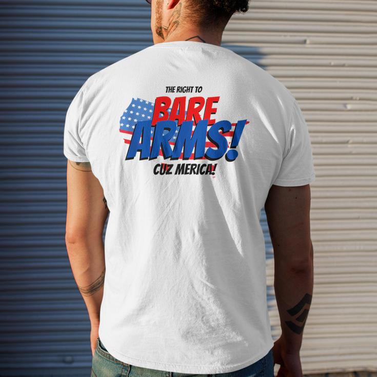 The Right To Bare Arms Mens Back Print T-shirt | Mazezy