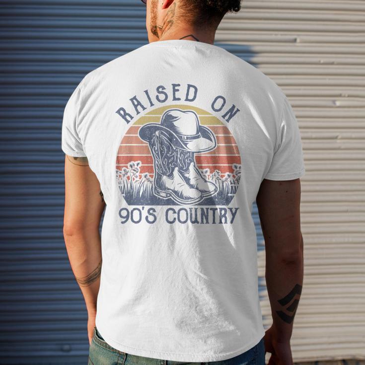 Vintage Western Raised On 90S Country Music Cowboy Hat Mens Back Print ...