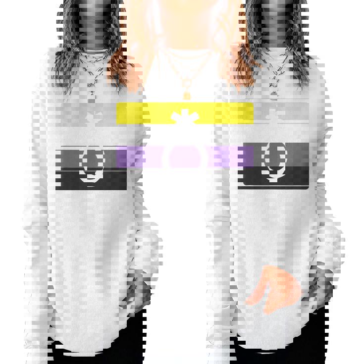 Non-Binary Symbol Pride Flag Men Women Women Sweatshirt | Mazezy
