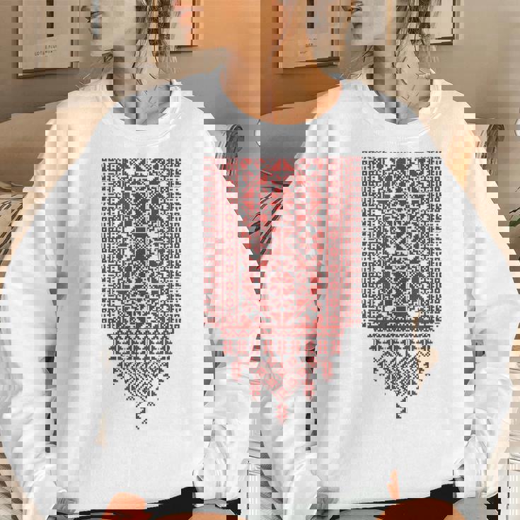 Palestine Arabic Girls Islamic Folklore Thobe Women Sweatshirt | Mazezy