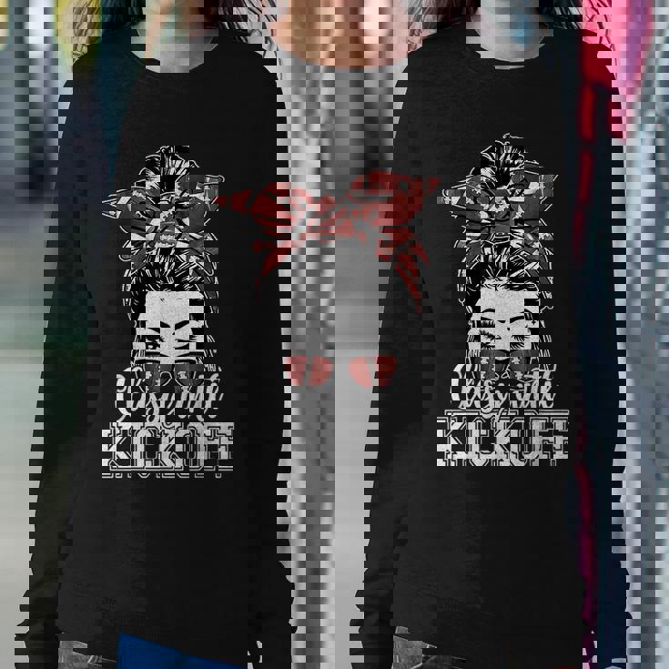 Classy Until Kickoff American Football Messy Bun Girl Women Sweatshirt ...