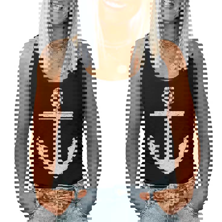 Big Anchor Men Women Captain Pilot Nautical Sailing Sailor Women Tank ...