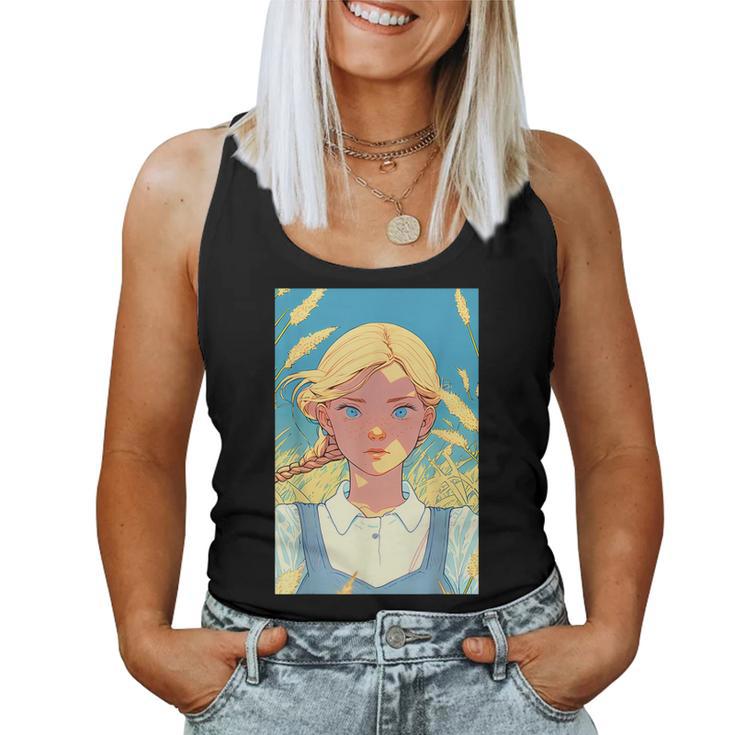 Cottagecore Girl Farmcore Aesthetic Tradwife Anime Waifu Women Tank Top ...