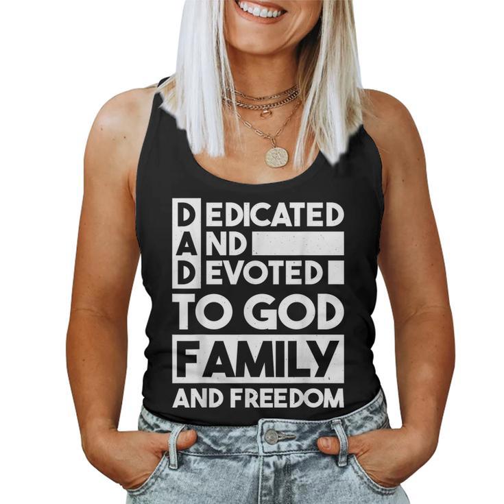 God Family Freedom Design For Christian Dad And Daddy Women Tank Top ...