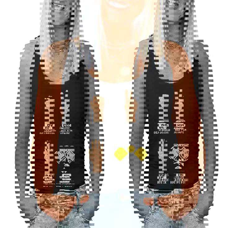 Rock Paper Scissors Nothing Beats Pickleball Player Lover Women Tank ...