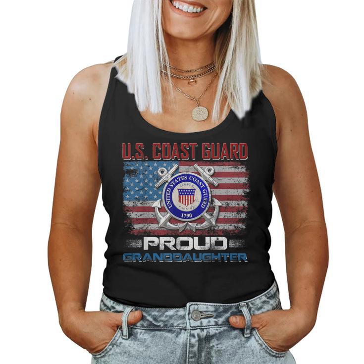 Us Coast Guard Proud Granddaughter With American Flag Women Tank Top ...