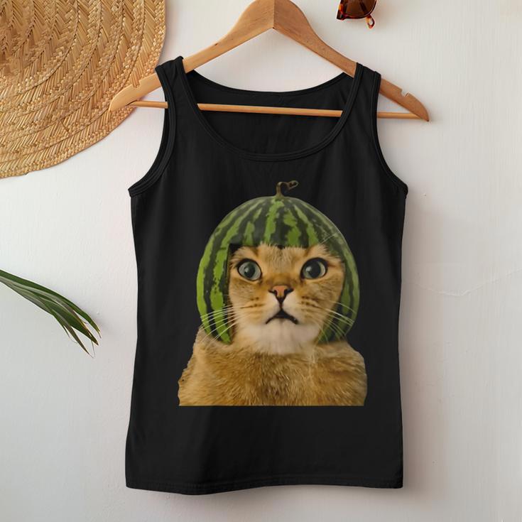 Cat Watermelon Helmet Daddy Mommy Boy Girl Mommy Women Tank Top | Mazezy