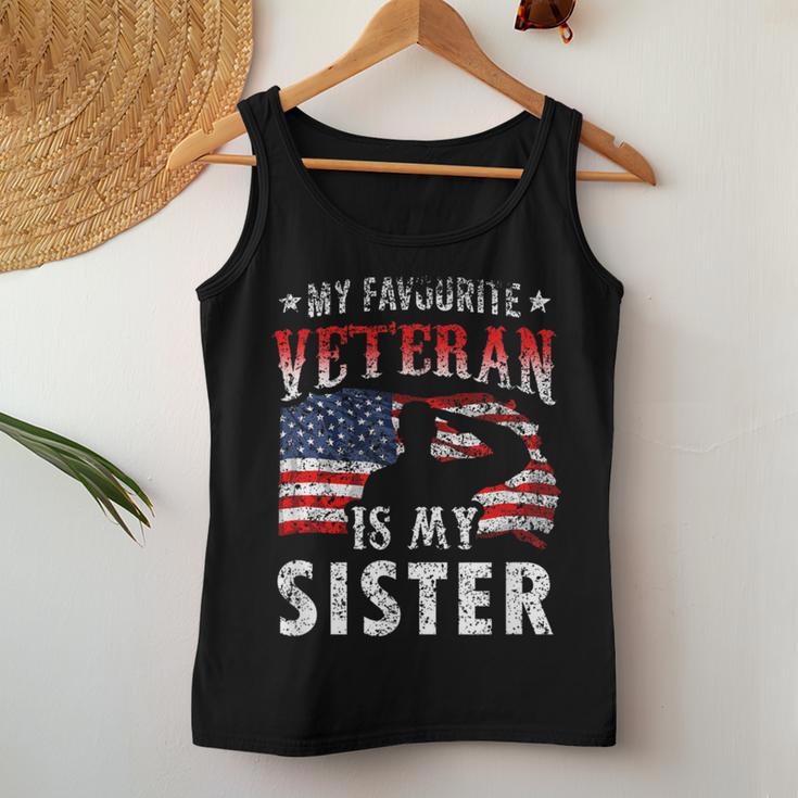 My Favorite Veteran Is My Sister Team Veteran's Day Veterans Women Tank ...