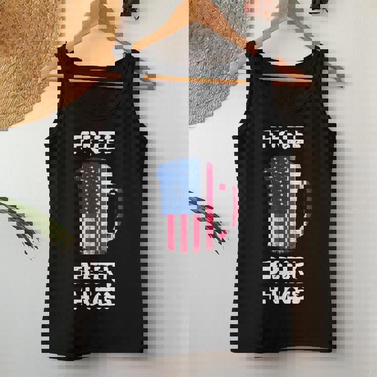 Free Beer Hugs Drink Beer Alcohol Drinking Women Tank Top | Mazezy