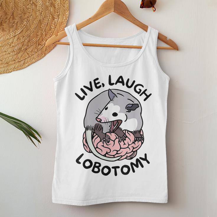 Opossum Screaming Live Laugh Lobotomy Women Tank Top - Monsterry