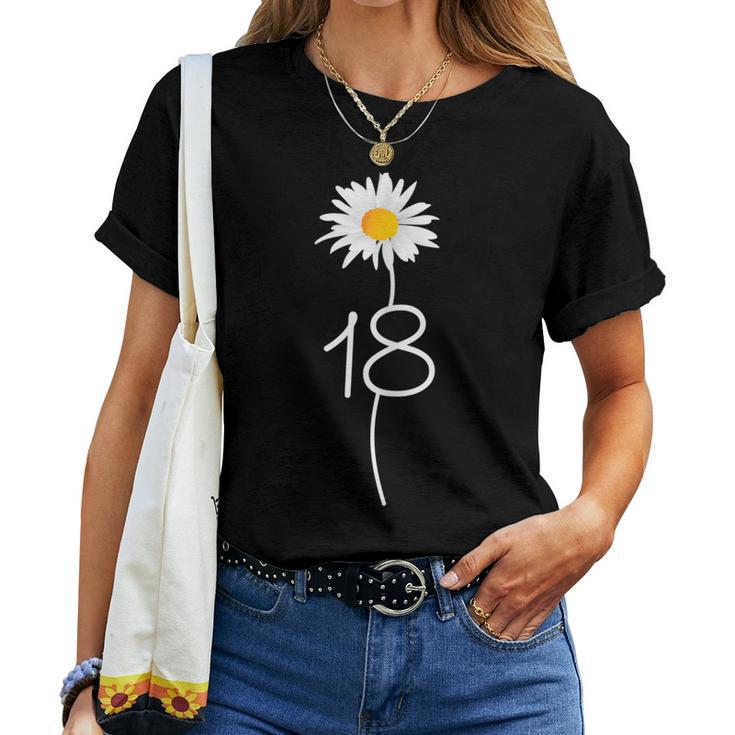 18Th Birthday 18 Years Old Daisy Flower Women T-shirt | Mazezy
