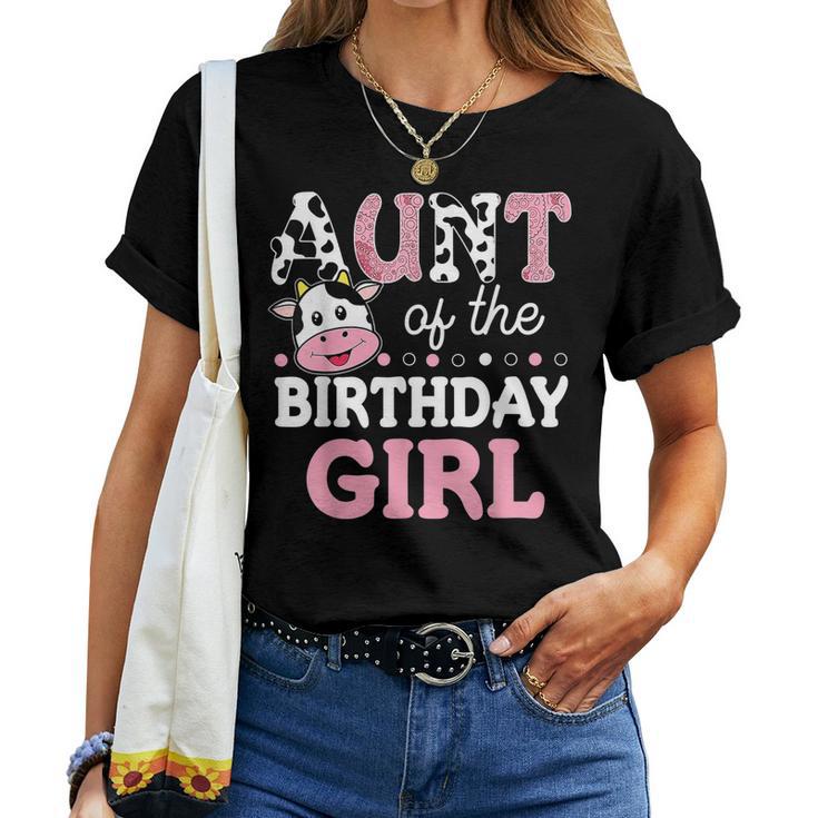 Aunt Of The Birthday Boy Aunt 1St Birthday Crew Farm Women T-shirt | Mazezy