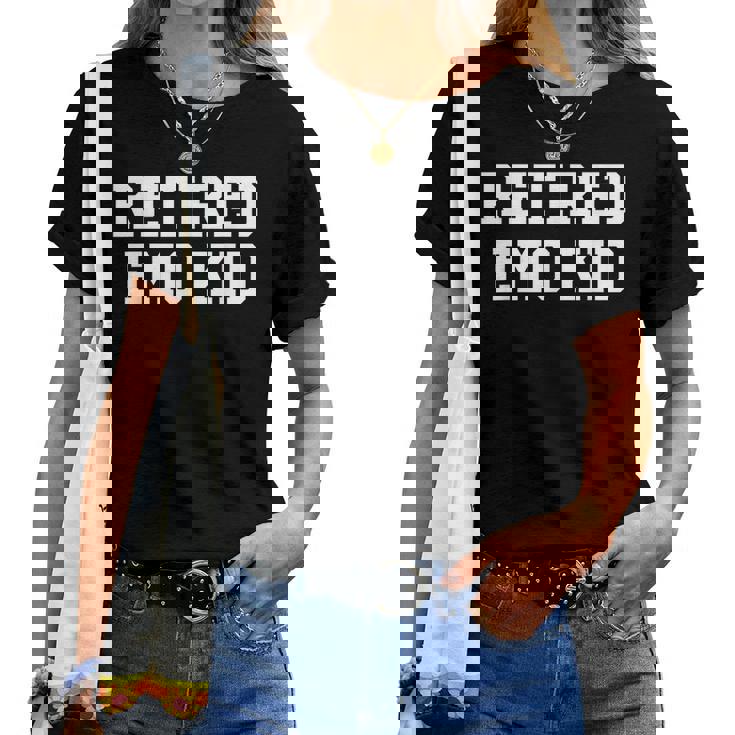 Retired Emo Kid Punk Music Joke Meme Meme Women T-shirt | Mazezy