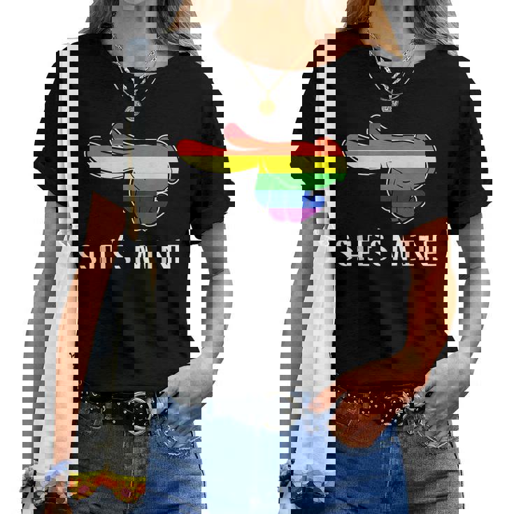 Shes Mine Gay Couple Pride Flag Rainbow Lgbtq Cool Lgbt Women T-shirt ...