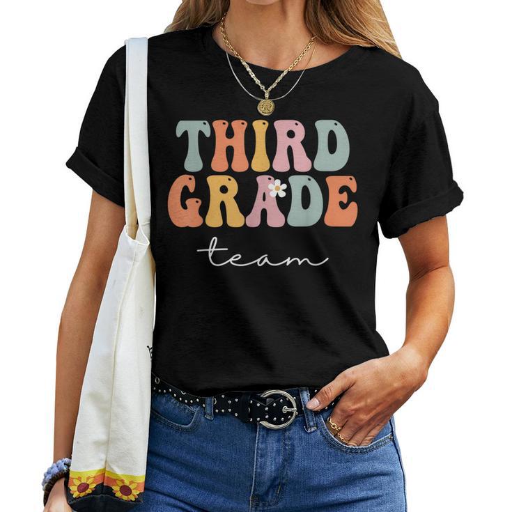 Third Grade Team Retro Groovy Vintage First Day Of School Women T-shirt ...