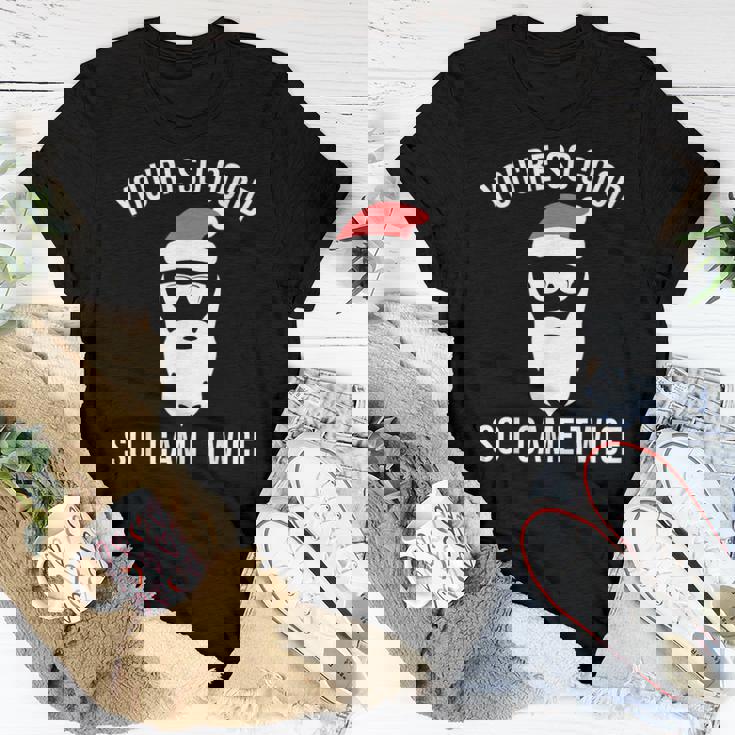 Christmas Inappropriate Santa Good So I Came Twice Women T-shirt | Mazezy