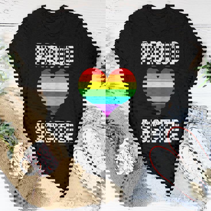 Gay Pride Proud Sister Sibling Lgbtq Rainbow Flag Gay Son Women T-shirt ...