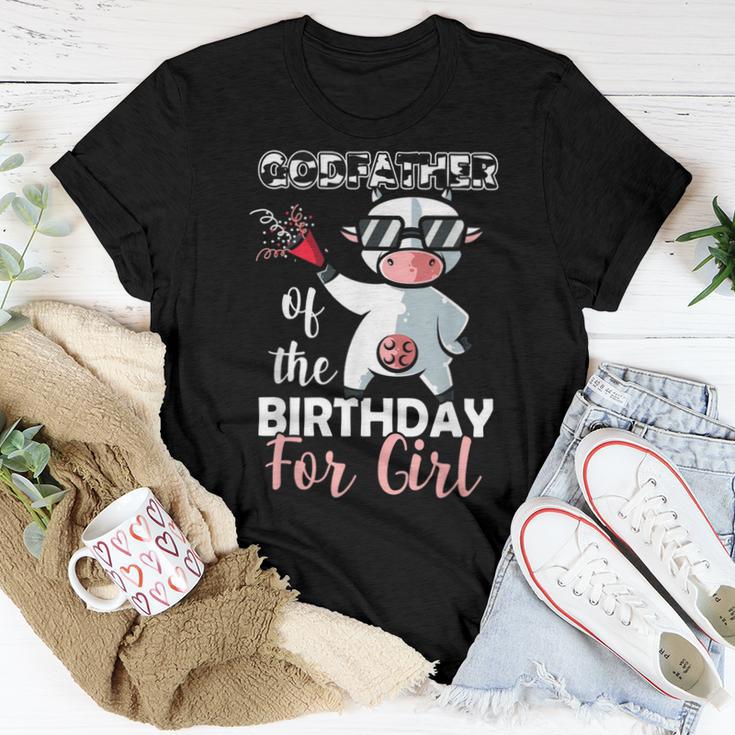 Godfather Of The Birthday Girl Family Cow Lover First Bday P Women T ...