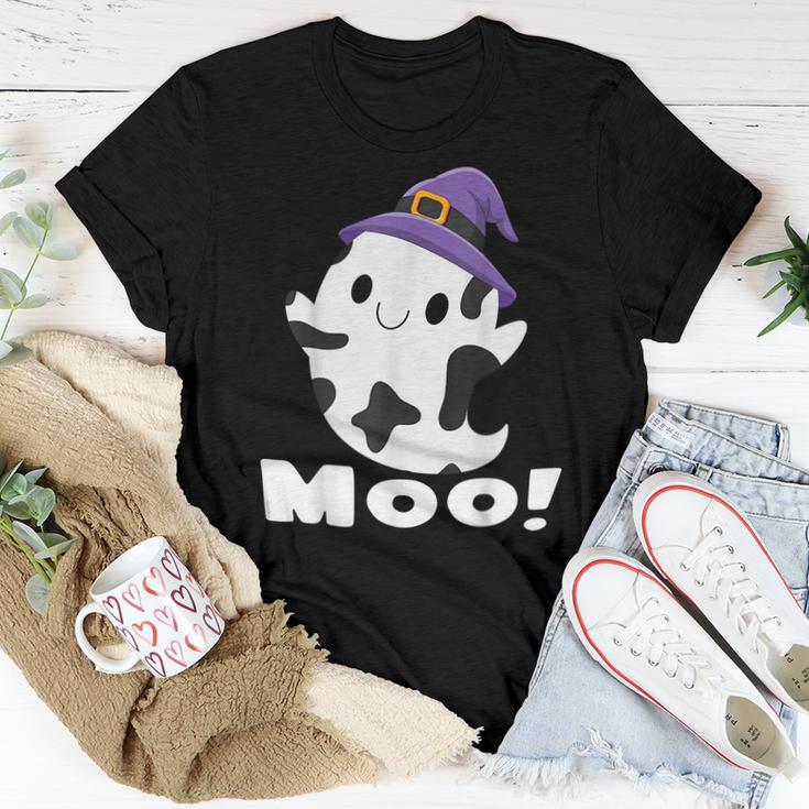 Moo Cow Ghost Halloween Women Girls Boys Halloween Women T-shirt | Mazezy