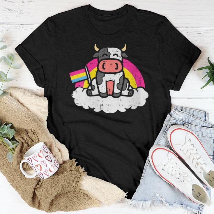 Pansexual Flag Cow Lgbt Pan Pride Stuff Farmer Animal Women T-shirt ...