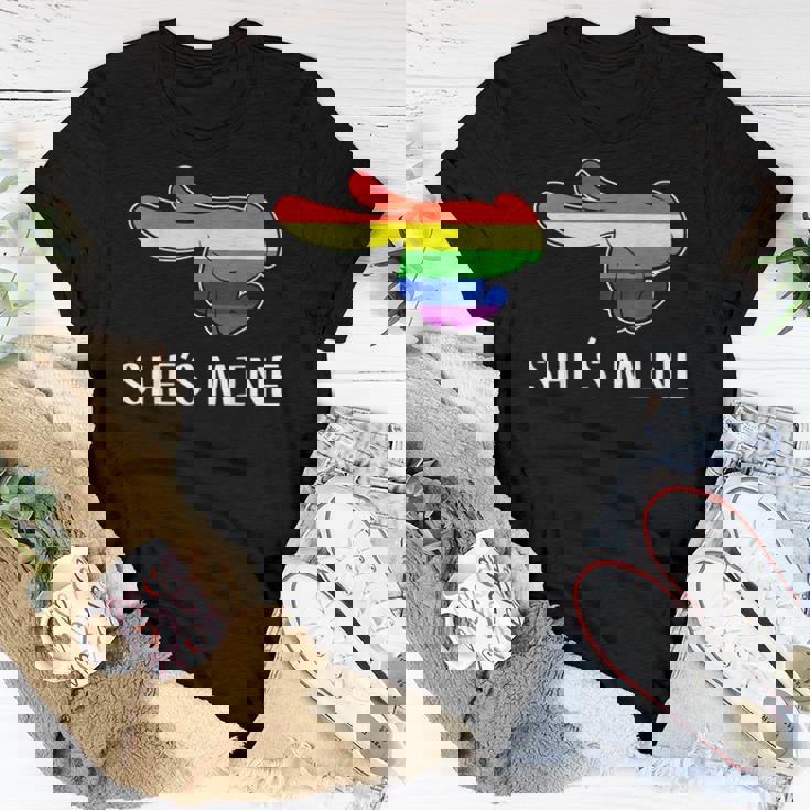 Shes Mine Gay Couple Pride Flag Rainbow Lgbtq Cool Lgbt Women T-shirt ...