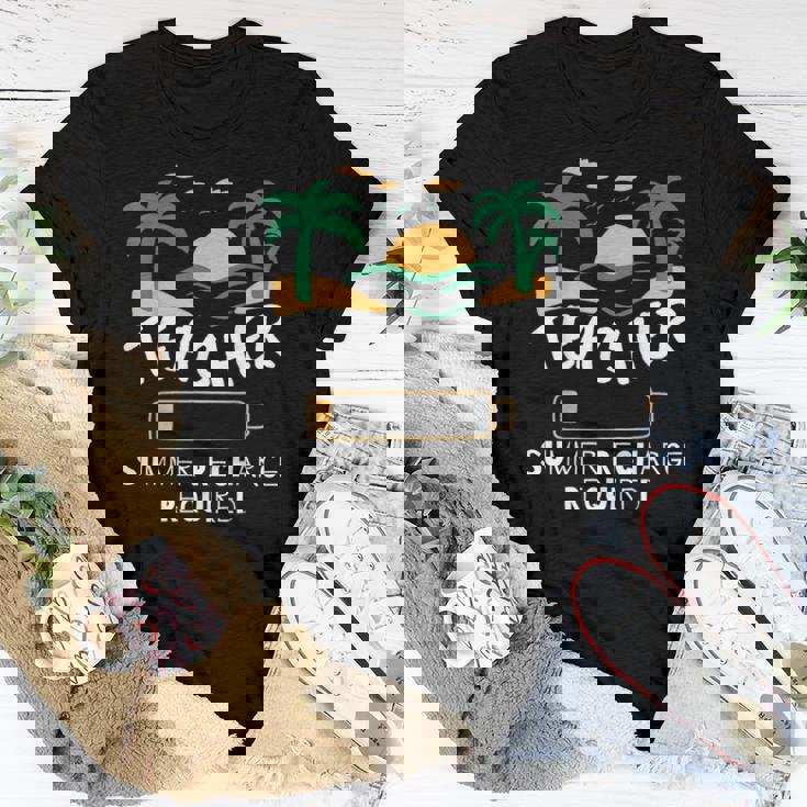 Teacher Summer Recharge Required Teacher Vacation Women T-shirt | Mazezy