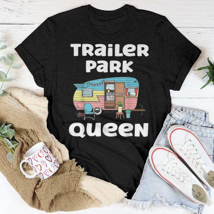 Trailer Park Queen Girl Rv Camping Redneck Chick Women T-shirt | Mazezy