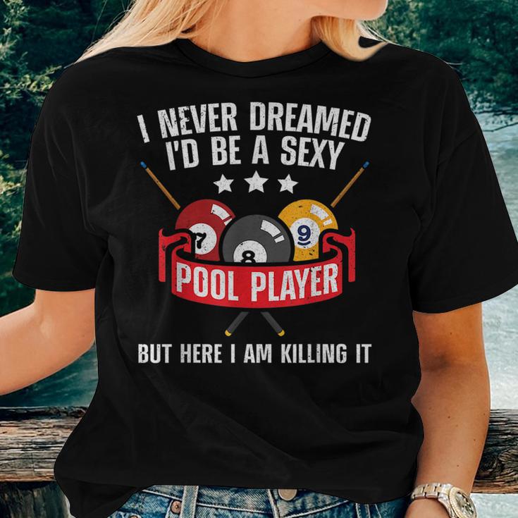 Cool Pool Player For Men Women Pool Billiards Player Women T-shirt | Mazezy
